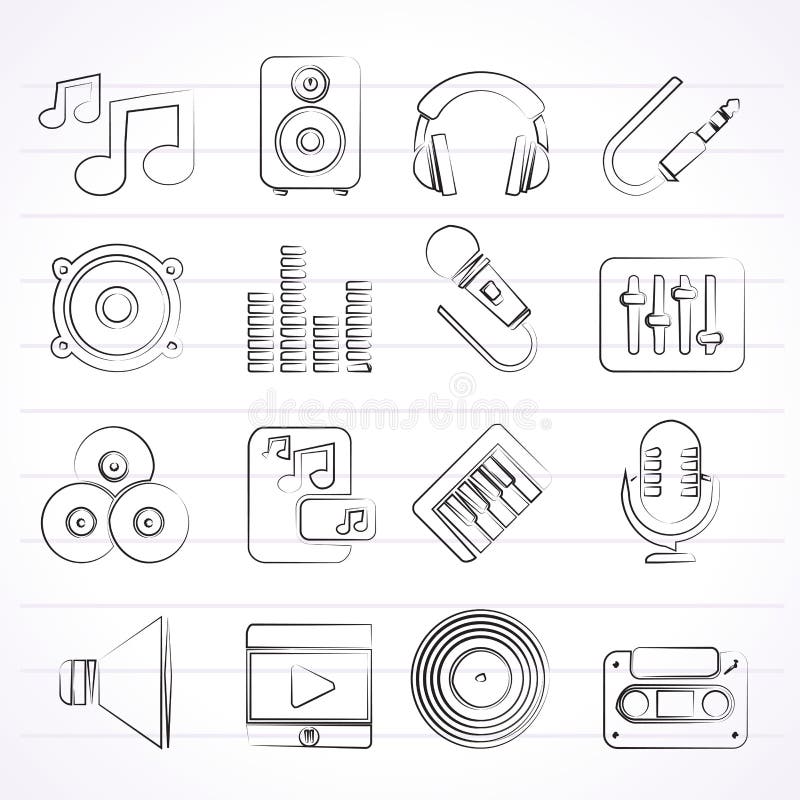 Rap Music Icons Set stock vector. Illustration of design - 44407693