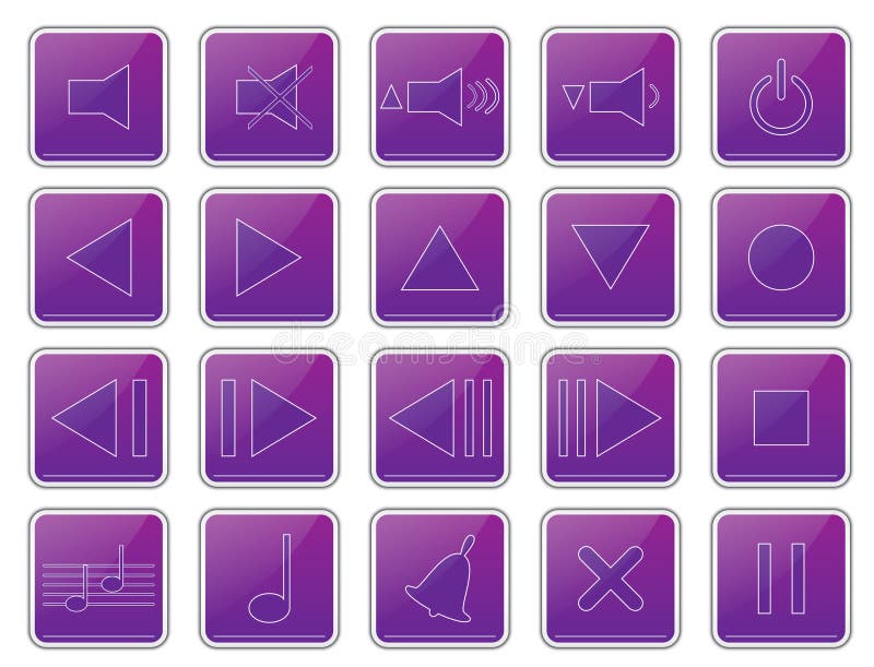 Buttons For Music And Sound Stock Vector - Illustration of sound, graph ...