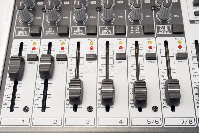 Music and Sound. Control Panel of an Audio Mixer Stock Photo - Image of ...