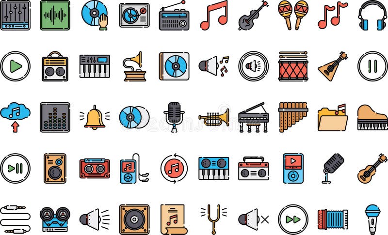 Music Sound Icons High-Quality Vector Icons Collection with Editable ...