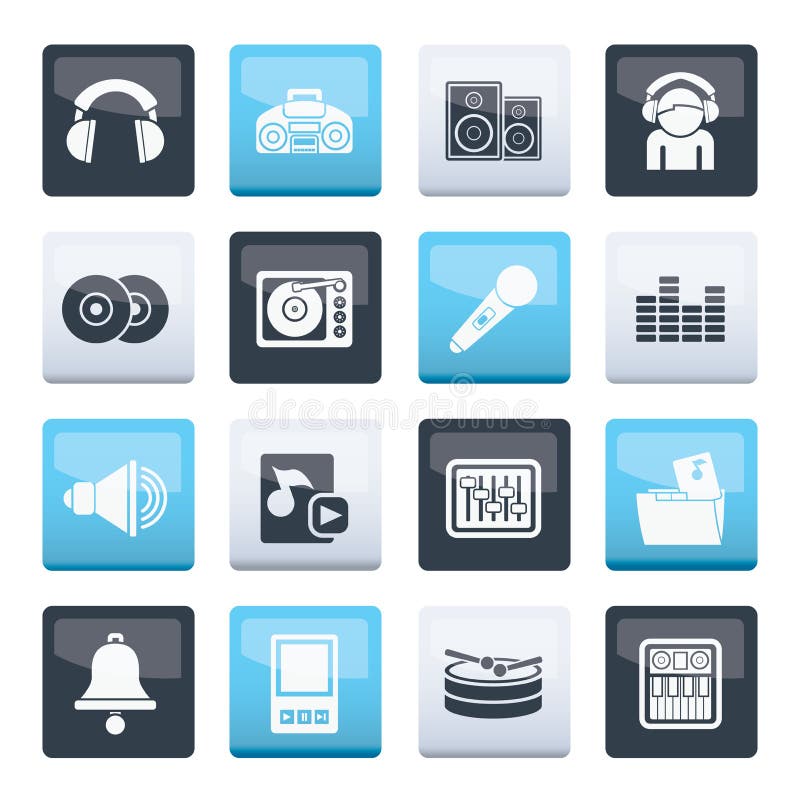 Music and Sound Icons Over Color Background Stock Vector - Illustration ...