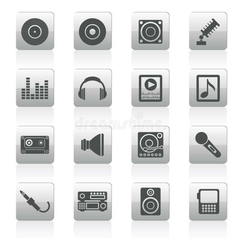 Music and sound icons stock vector. Illustration of icons - 55418594