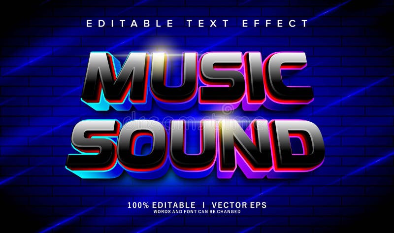 Music Sound Vector Text Effect with Modern Style Design Stock ...