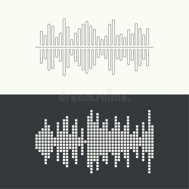 Music Sound Waves Set, Sound Waves Oscillating Glow, Vector Music ...