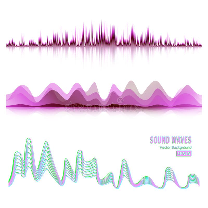 Music Sound Waves Pulse Abstract Vector. Audio Technology Musical Pulse ...