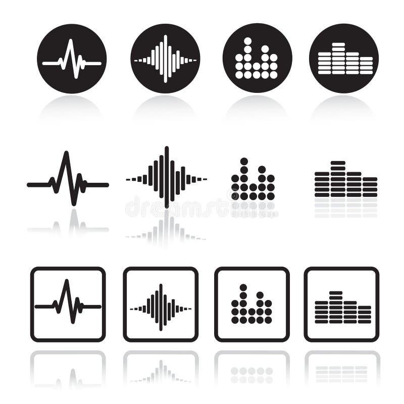 Music Soundwave Icons Set.Pulse Icons Set Stock Illustration ...
