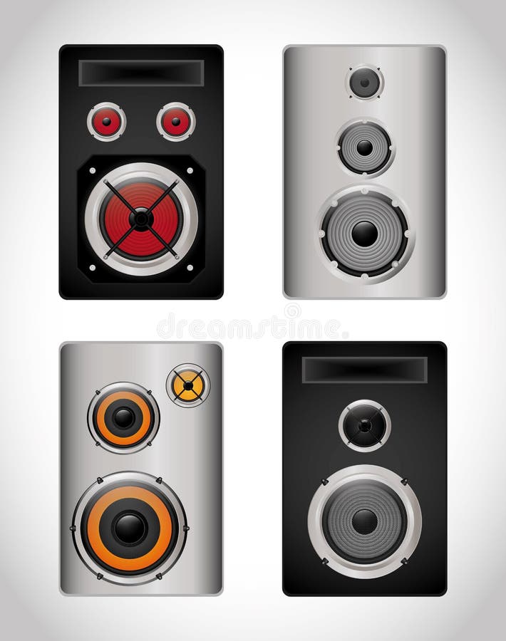 Music Speaker Equipment and Technology Stock Vector - Illustration of ...