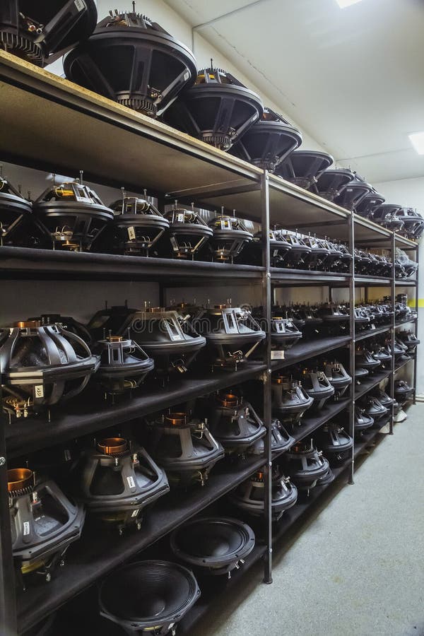 Music Speakers Lie in the Warehouse at the Factory Stock Photo - Image ...