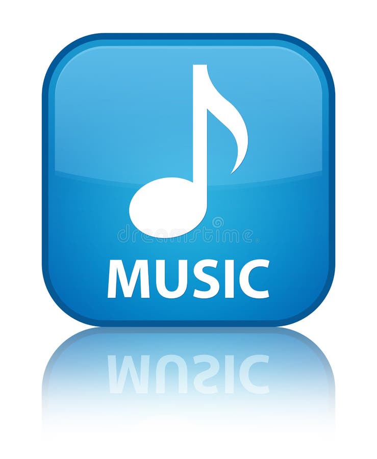 Music Special Cyan Blue Square Button Stock Illustration - Illustration ...