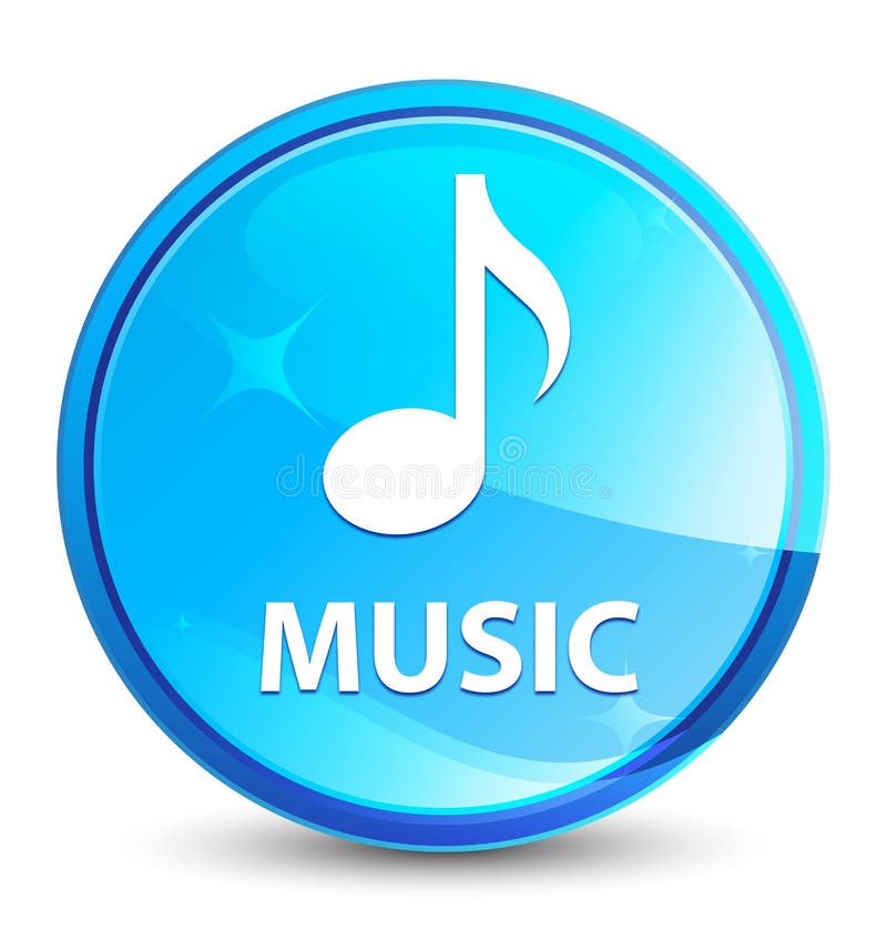 Music Splash Natural Blue Round Button Stock Vector - Illustration of ...