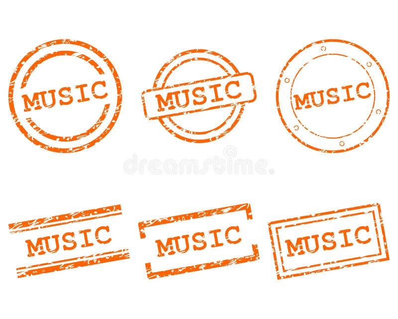 Music stamps stock vector. Illustration of isolated - 181368185