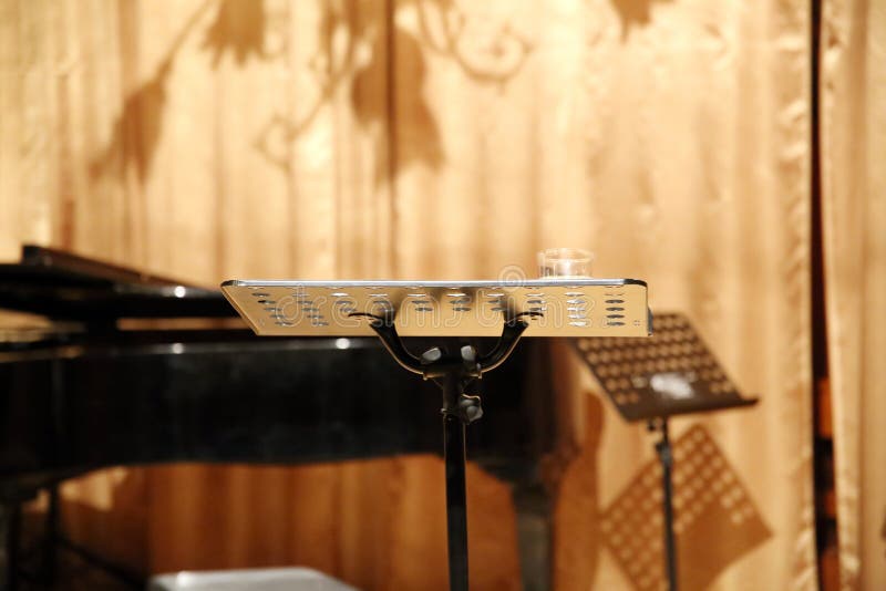Music Stand on the Stage before Classical Music Program Stock Image ...