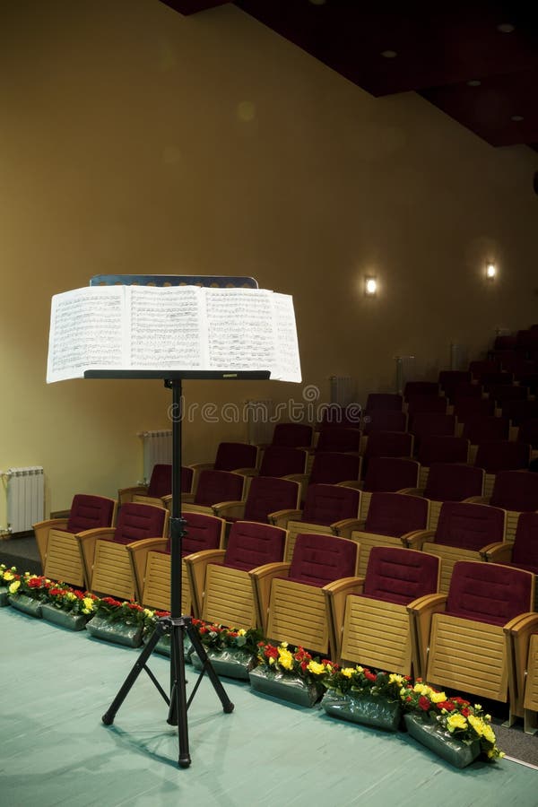 Music stand on stage stock photo. Image of stand, lesson - 67557646
