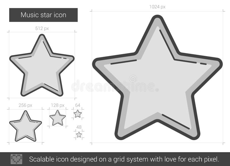 Music star line icon. stock vector. Illustration of good - 83918584