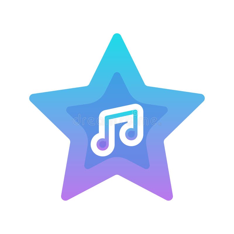 Music Star Logo Gradient Design Template Icon Stock Vector ...