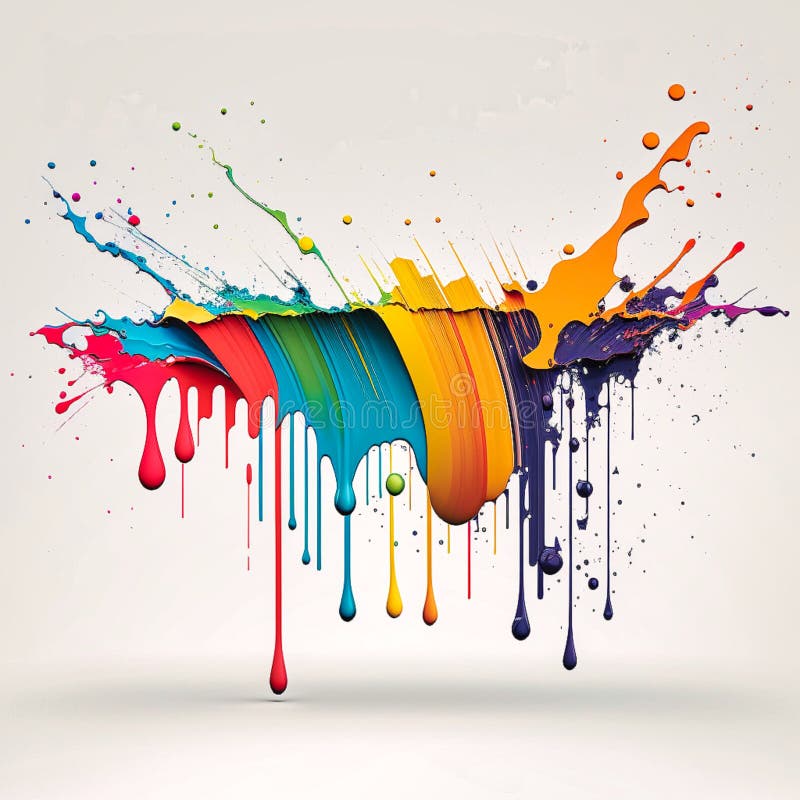 Music Stave Colorful Splash Illustration on White, Generative AI Stock ...
