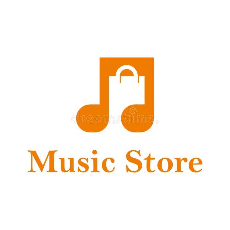 Music Store Flat Minimalist Logo Design Stock Illustration ...