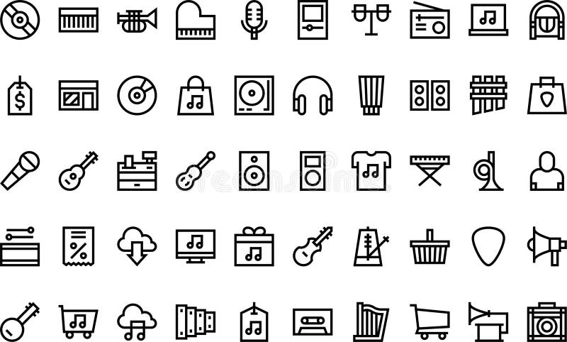 Music Store Icons High-Quality Vector Icons Collection with Editable ...