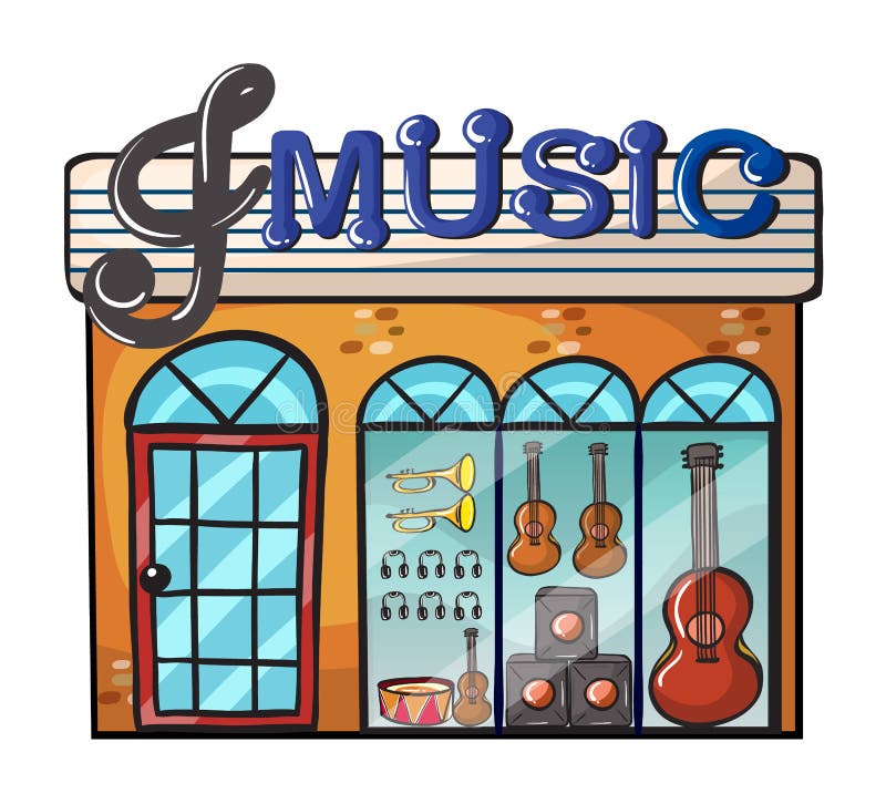 Music Store Building. Flat Vector Illustration Stock Vector ...