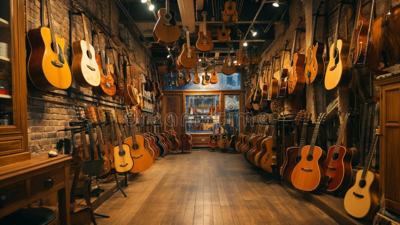Music Store with a Wide Selection of Instruments Stock Image - Image of ...