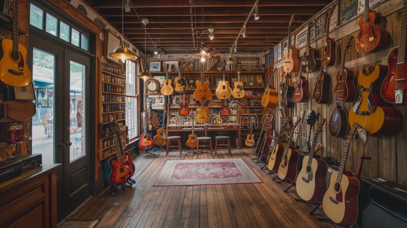Music Store with a Wide Selection of Instruments Stock Photo - Image of ...