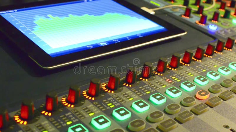 Music Studio Audio Mixer with Digital VU Meter Display Stock Video ...