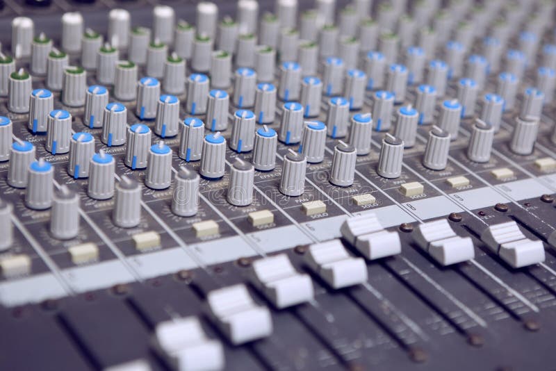 Music Studio. Buttons Equipment for Sound Mixer Control Stock Image ...