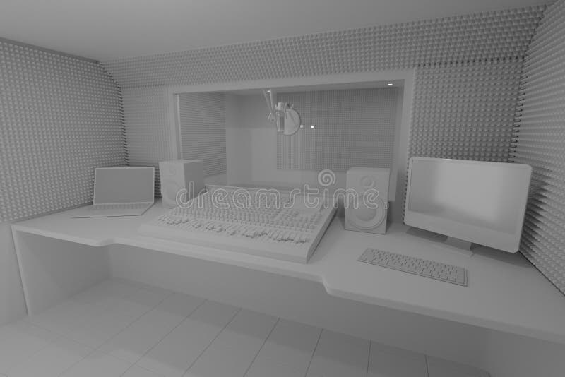 Music Studio 3d render stock illustration. Illustration of render ...