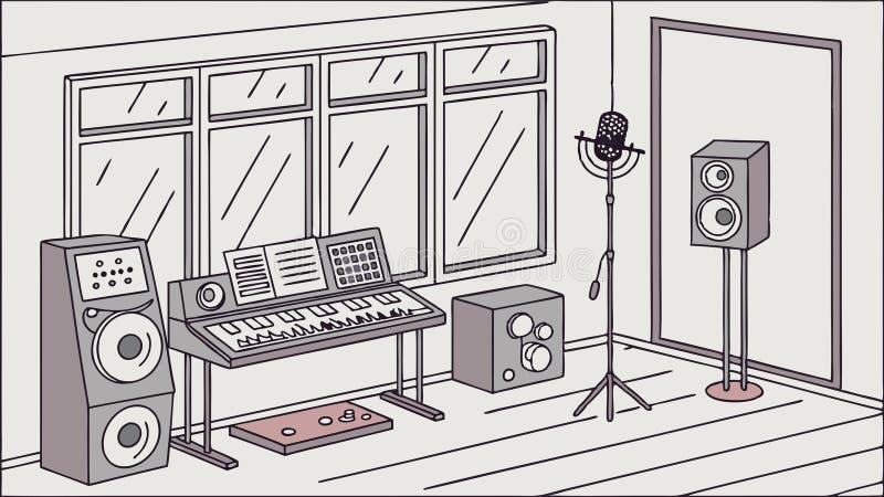 Music Studio Equipment, Depicting Music Production and Audio Recording ...