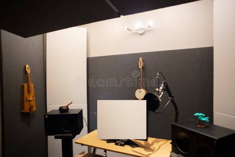 Music Studio Full of Instruments and Pc Display Stock Photo - Image of ...