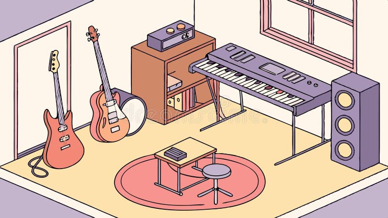 Music Studio Interior, Creative Workspace Sound Vector Design ...