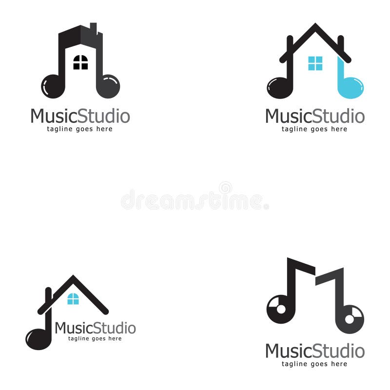 Music Studio Logo Template Design Vector Stock Vector - Illustration of ...