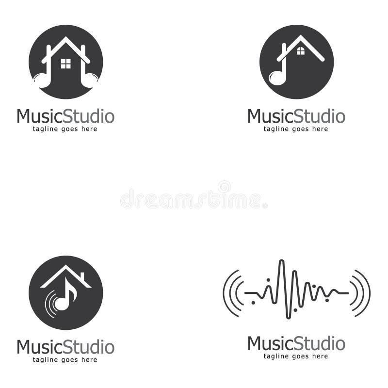 Music Studio Logo Template Design Vector Stock Vector - Illustration of ...
