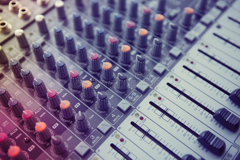 Music Studio Mixer Control stock image. Image of media - 64476659