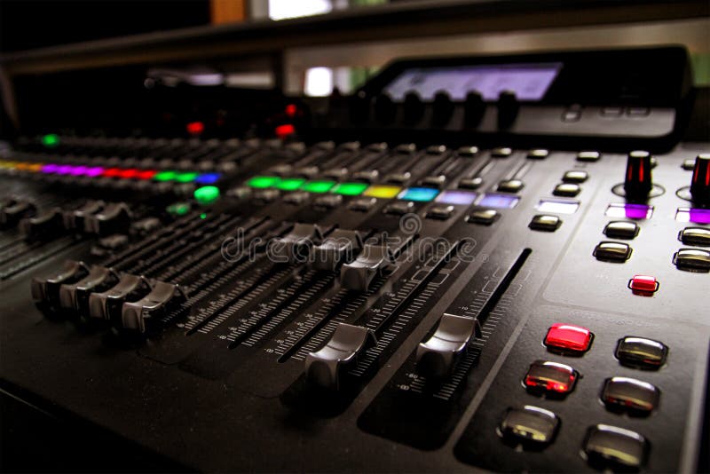 Professional Music Mixer Studio Stock Image - Image of knob, close ...