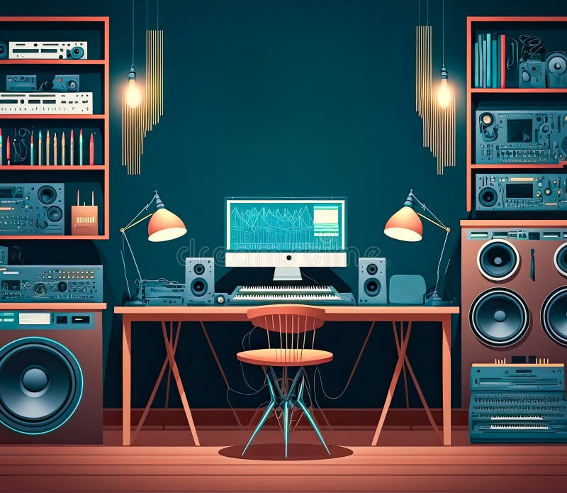 Music Studio Recording Banner and Poster, Generative AI Stock Photo ...