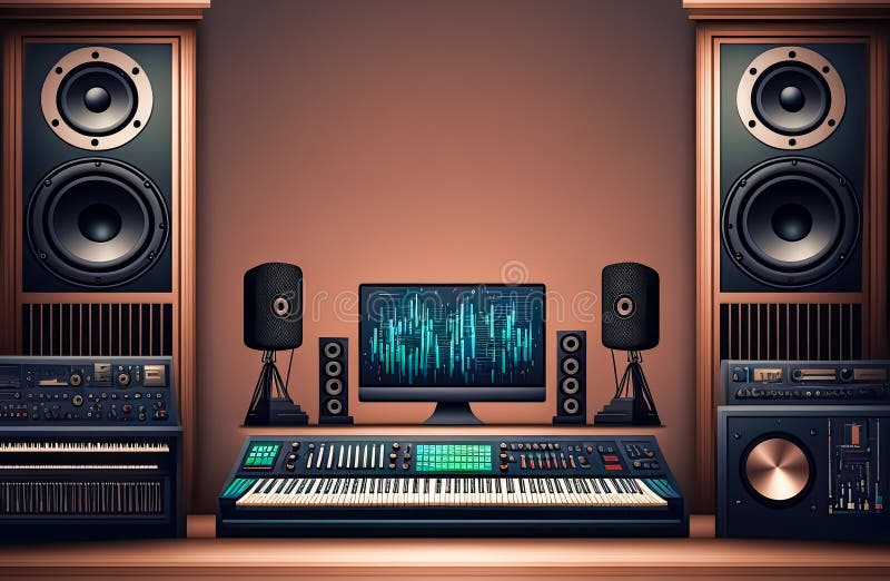 Music Studio Recording Banner and Poster, Generative AI Stock ...
