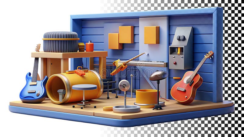 Music Studio Scene, Instruments and Creative Workspace for Musicians ...