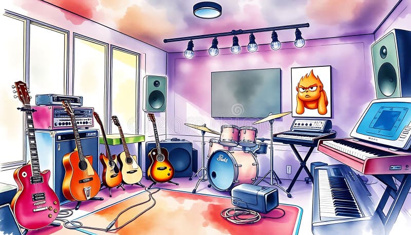 Music Recording Environment Stock Illustrations – 1,425 Music Recording ...