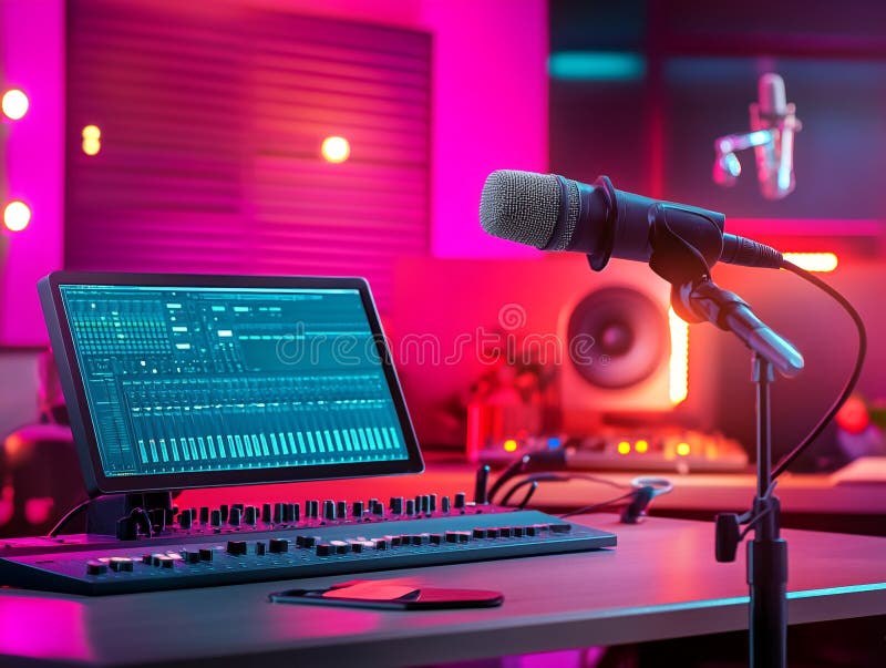 Music Studio Setup Recording Mixing Soundboard Microphone Stock Image ...