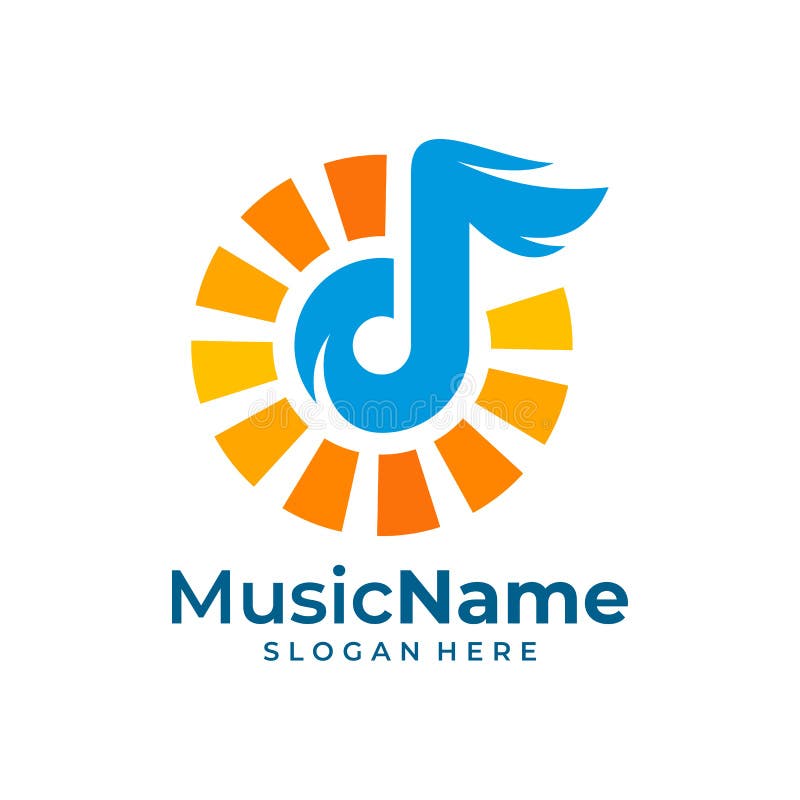 Music Sun Logo Vector Icon Illustration. Sun Music Logo Design Template ...