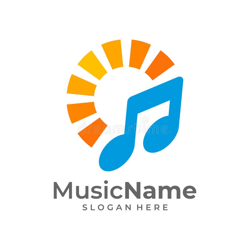 Music Sun Logo Vector Icon Illustration. Sun Music Logo Design Template ...