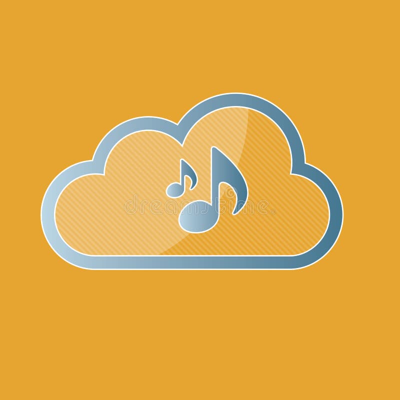 Music Symbol Design Cloud Broadcast Stock Vector - Illustration of ...