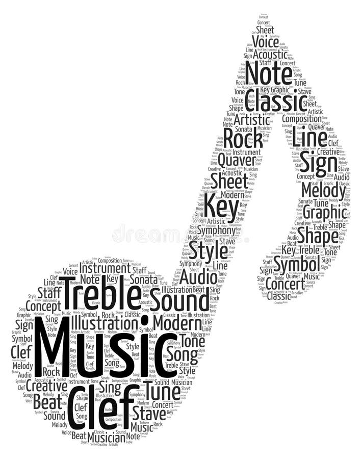 Music Symbol Word Cloud stock illustration. Illustration of music ...