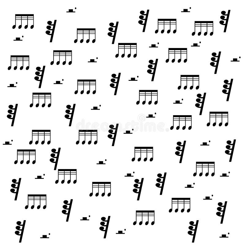 Music Symbols in White Background Scattered Symbols Stock Vector ...