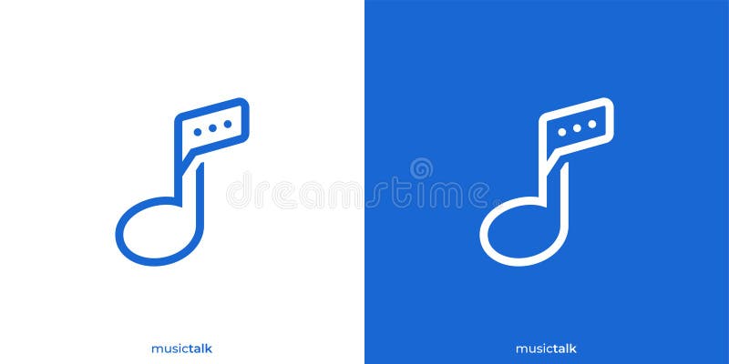 Creative Music Talk Logo. Music Note and Bubble Chat with Linear ...