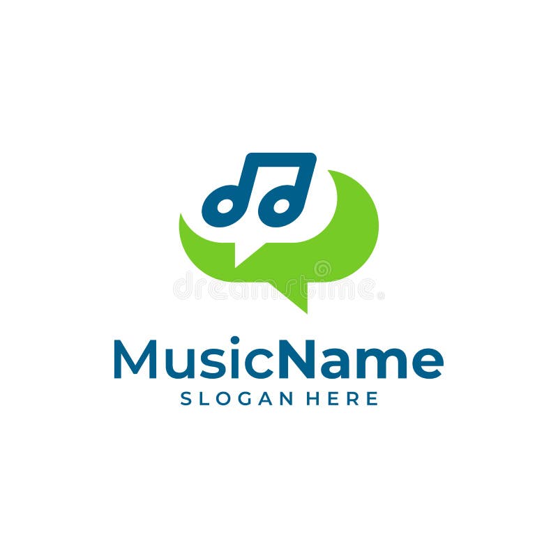 Music Talk Logo Vector Icon Illustration. Chat Music Logo Design ...