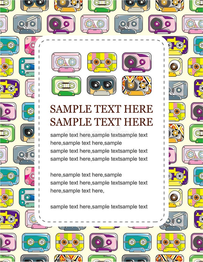 Music tape card stock vector. Illustration of holiday - 17980185