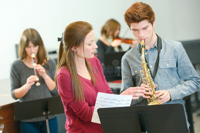 Music teacher at work stock image. Image of beat, sheet - 120358699