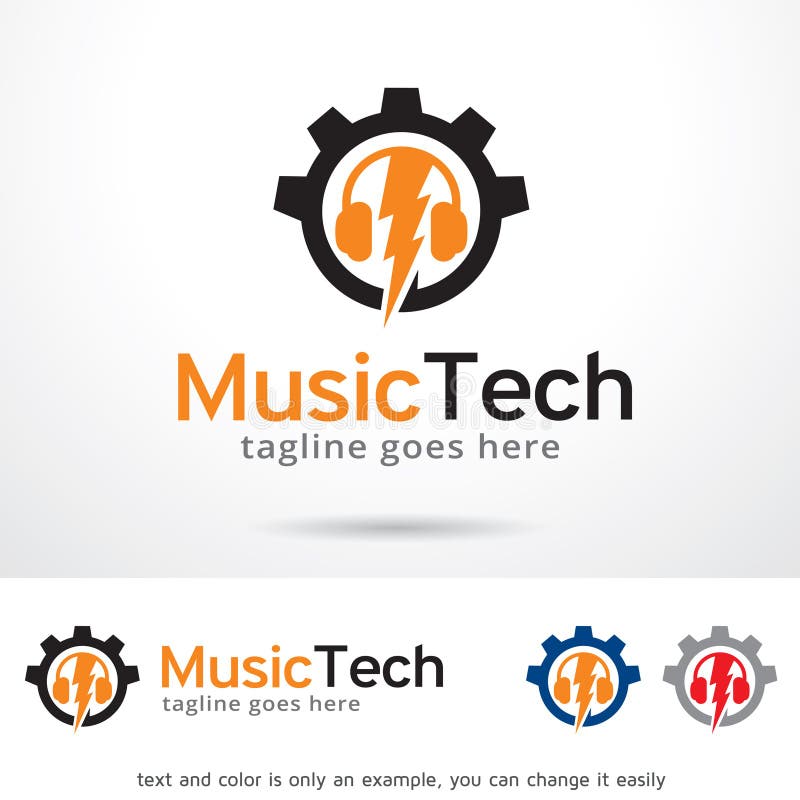 Music Tech Logo Template Design Vector Stock Vector - Illustration of ...